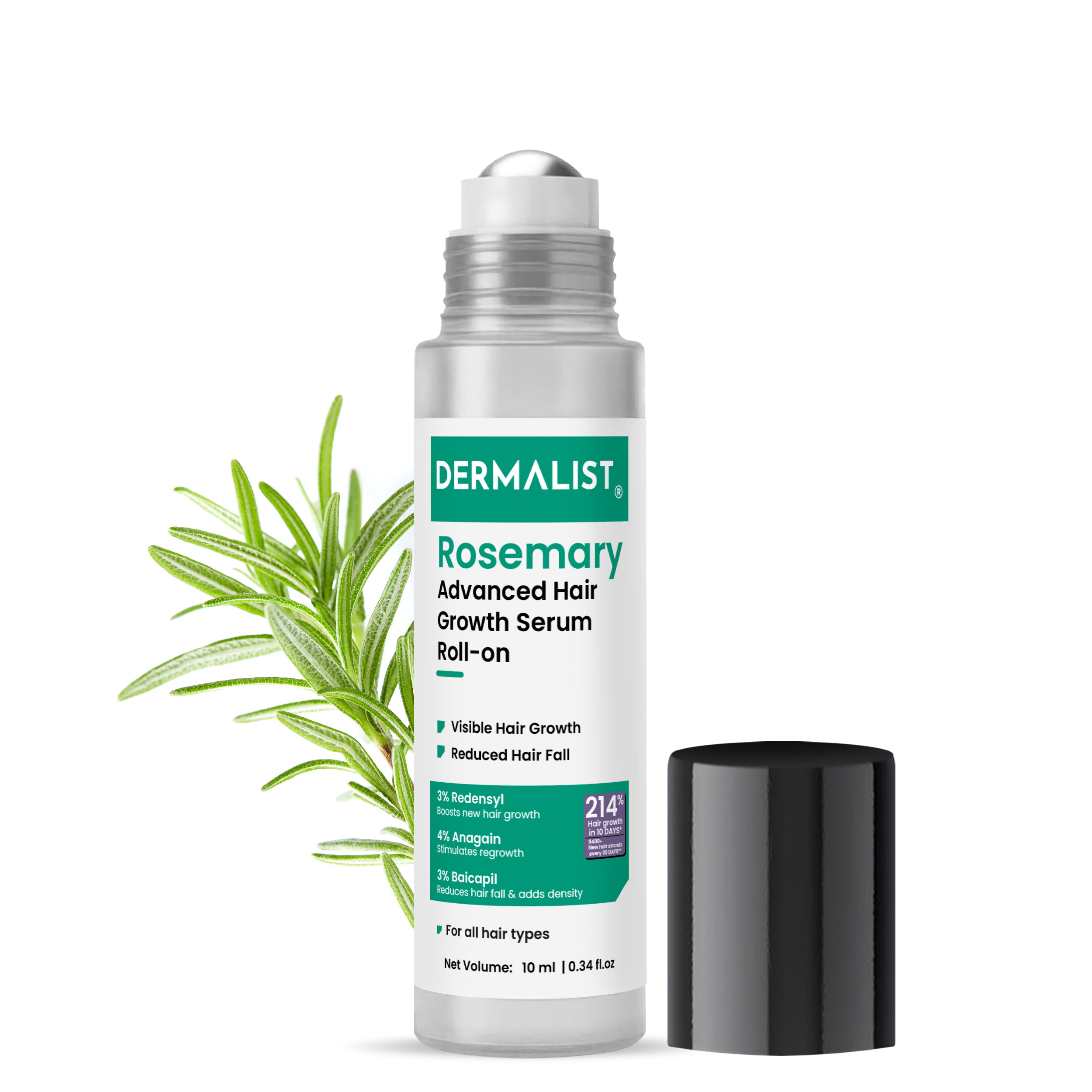 Dermalist Rosemary Advanced Hair Growth Serum Roll-On to Prevent Hairf